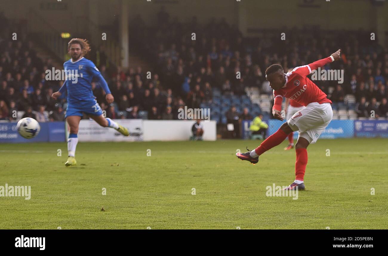 Charlton Athletic's Ademola Lookman missing a chance late in the first ...
