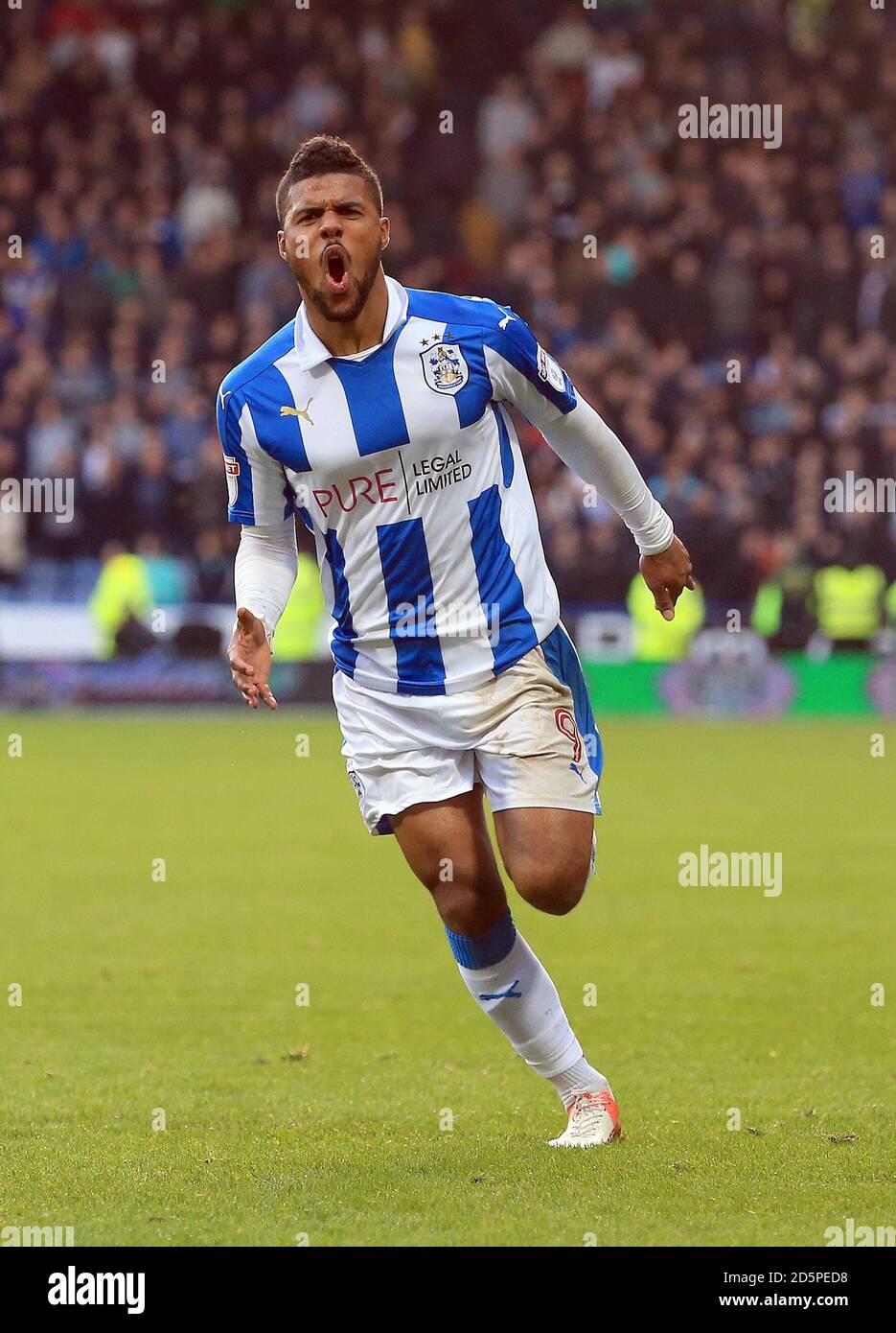 Huddersfield Town's Elias Kachunga celebrates after he scores his sides ...