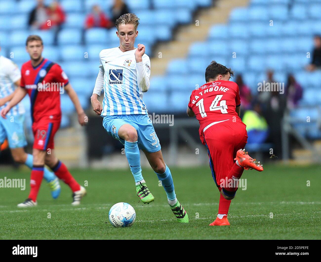 Coventry City's Ben Stevenson and Rochdale's Ollie Rathbone Stock Photo ...