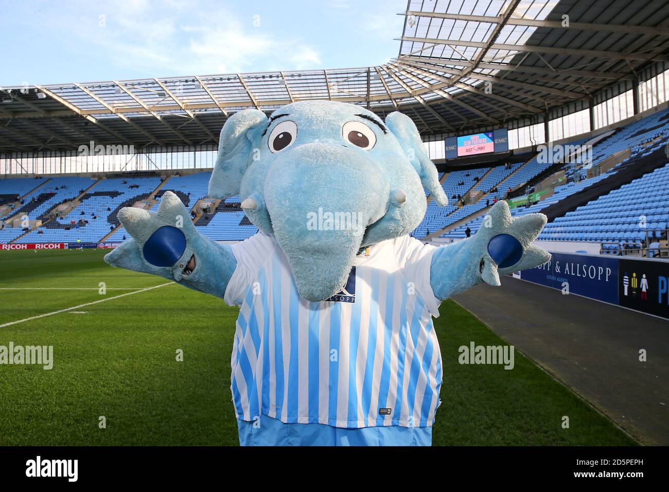 Coventry City club mascot Sky Blue Sam Stock Photo - Alamy