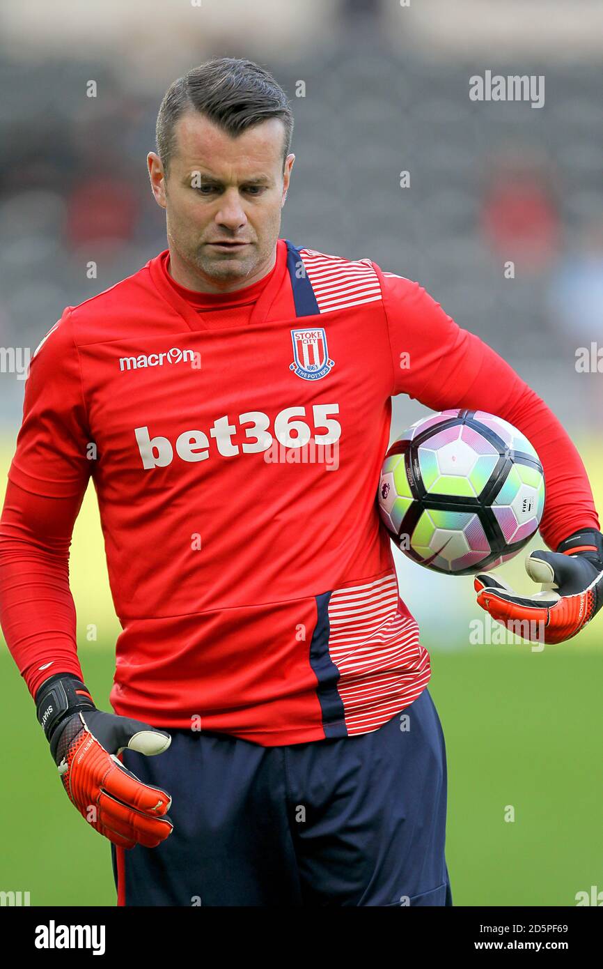Stoke City goalkeeper Shay Given during warm up Stock Photo - Alamy