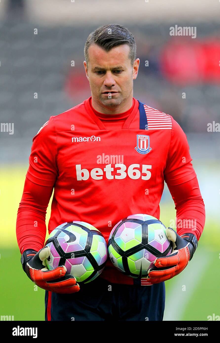 Stoke City goalkeeper Shay Given during warm up Stock Photo - Alamy