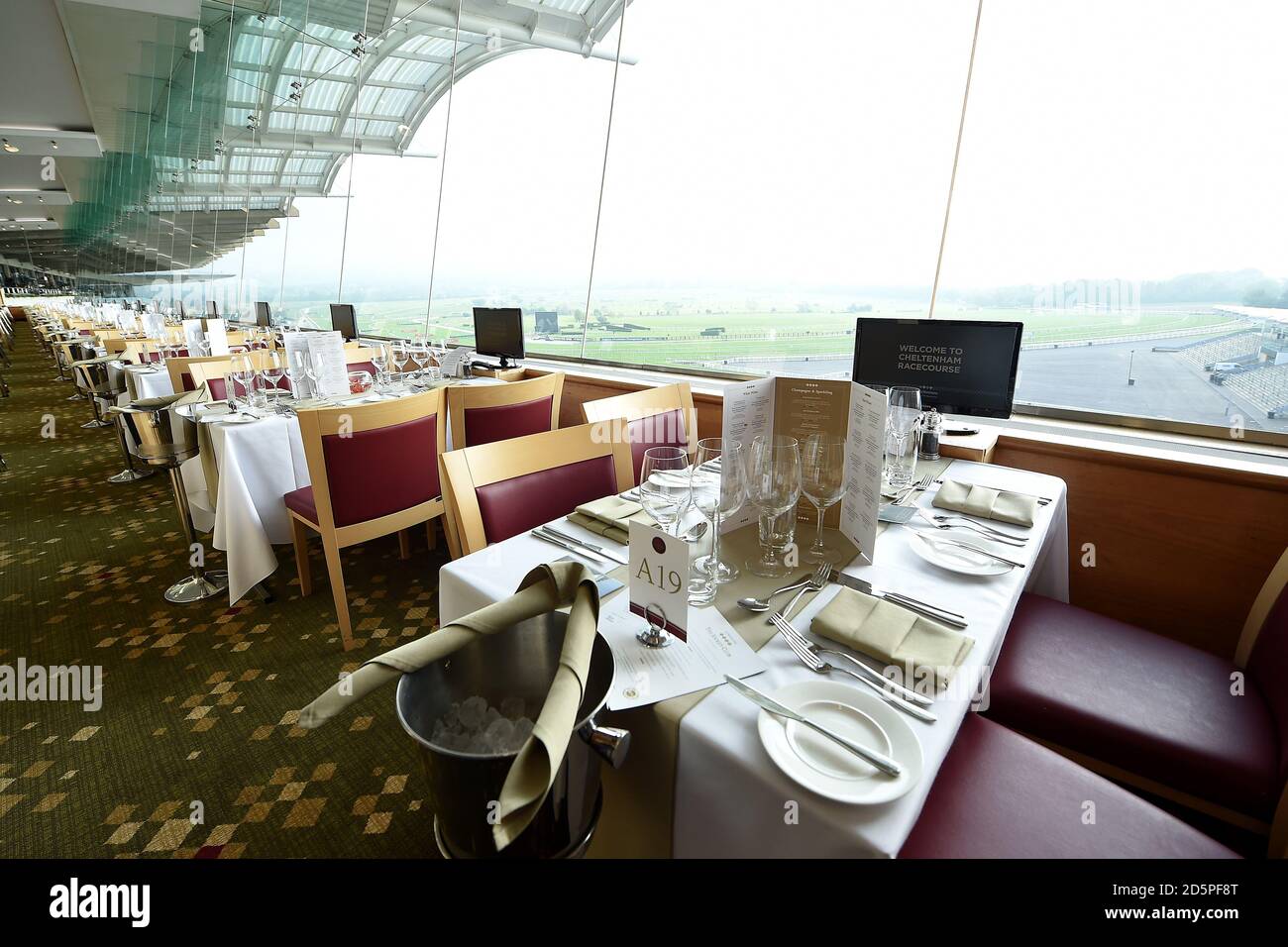 Detail of the table layout at the Panoramic Restaurant at Cheltenham ...