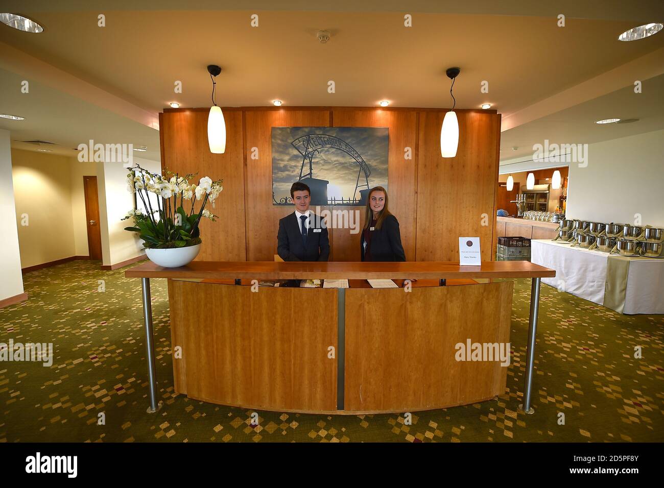 The entrance to the Panoramic Restaurant at Cheltenham Racecourse Stock ...