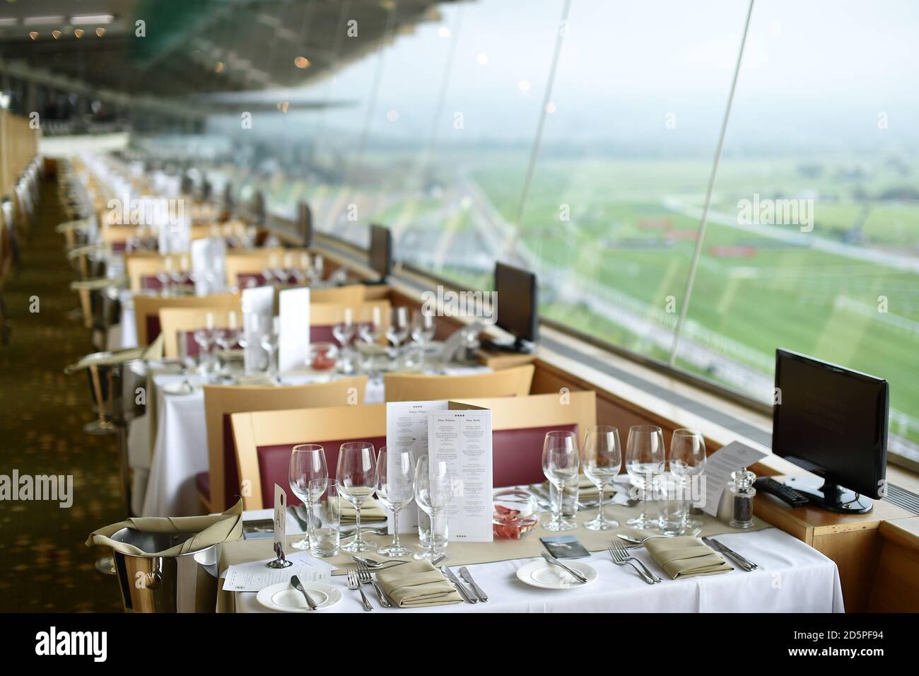 Detail of the table layout at the Panoramic Restaurant at Cheltenham ...