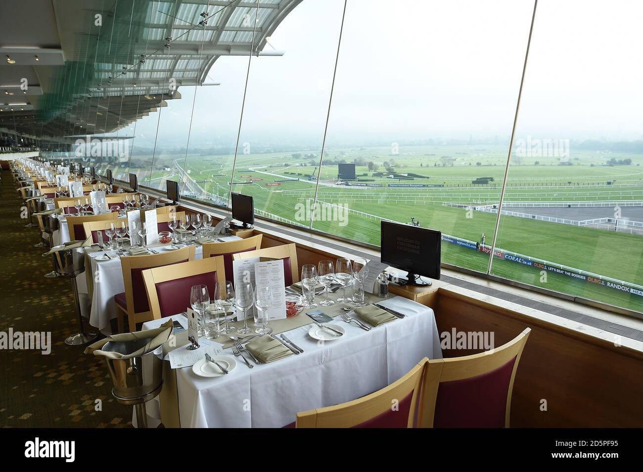 Detail of the table layout at the Panoramic Restaurant at Cheltenham ...