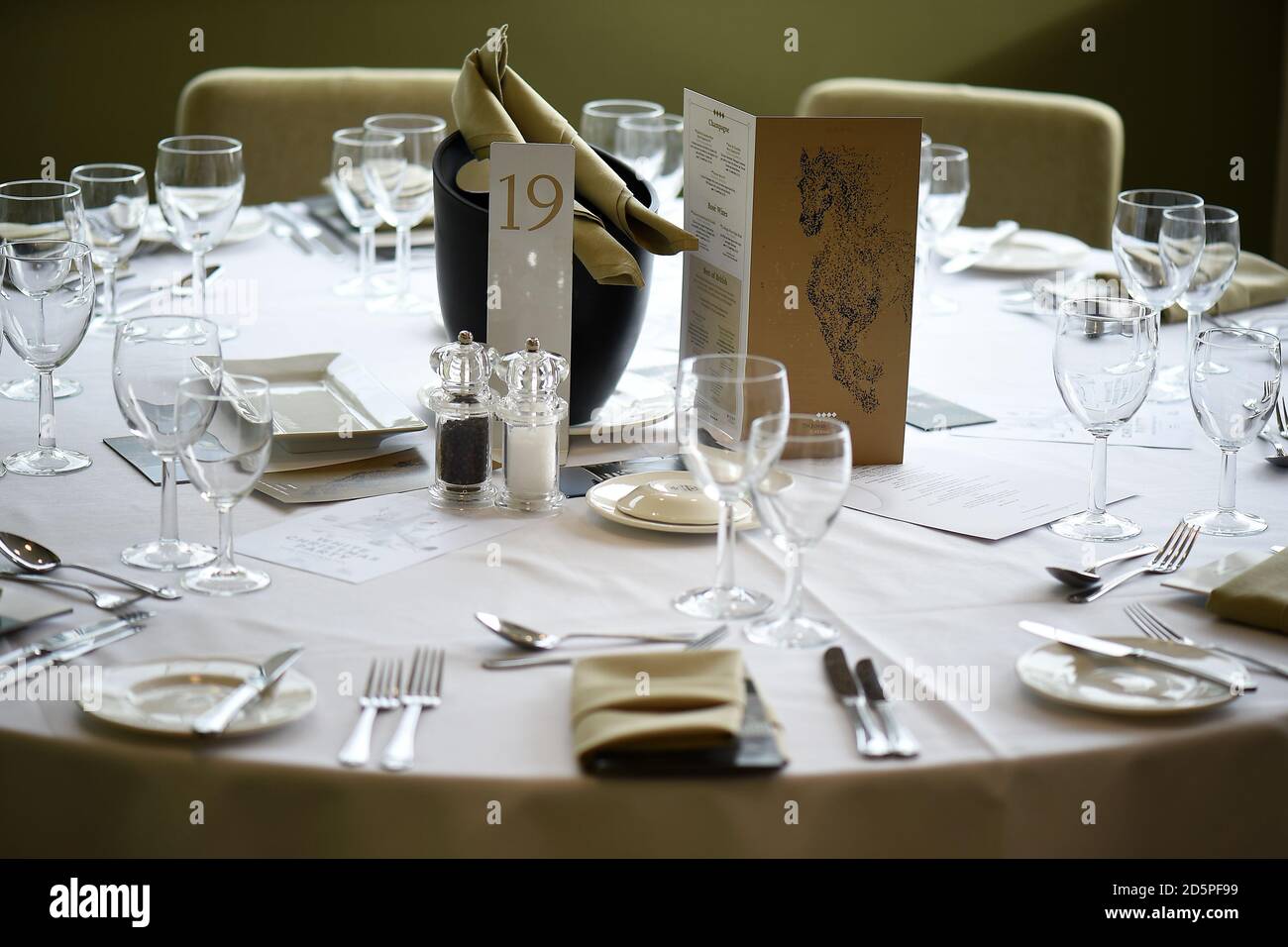 A general view of the table layout at Hatton's Grace Room at Cheltenham ...