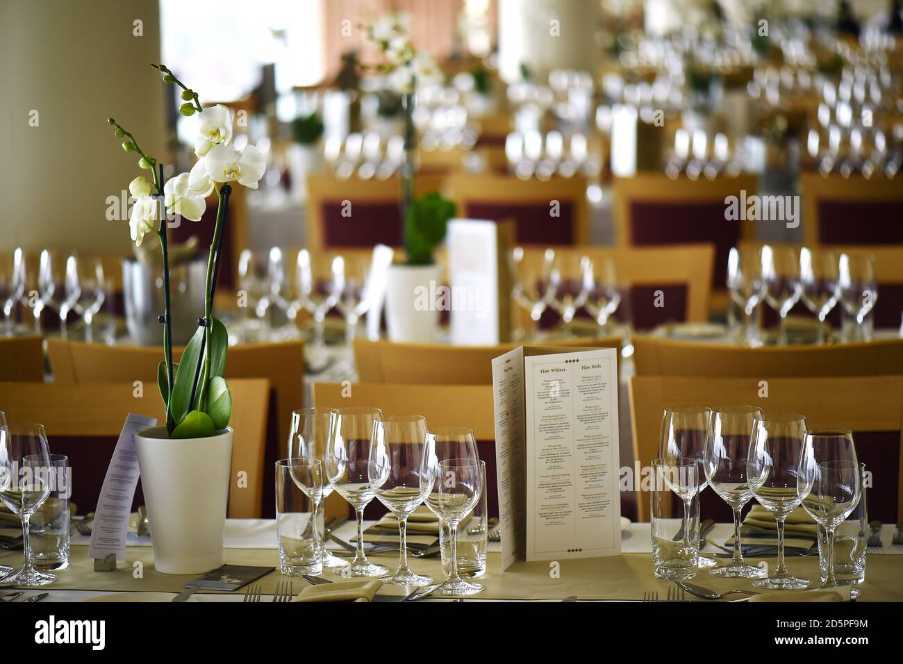 Detail of the table layout at the Panoramic Restaurant at Cheltenham ...