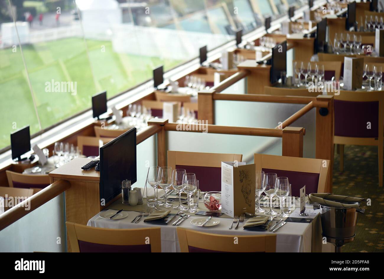 Detail of the table layout at the Panoramic Restaurant at Cheltenham ...