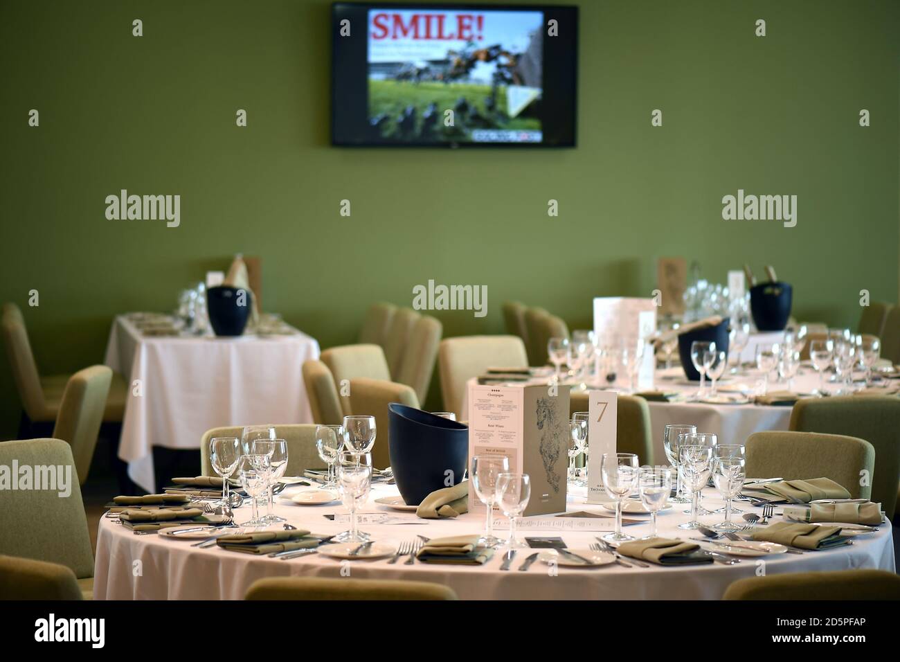 A general view of the table layout in the National Hunt Room at ...