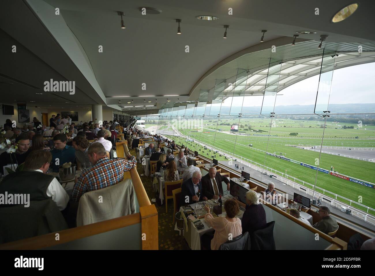 Racegoers soak up the atmosphere in the Panoramic Restaurant at ...