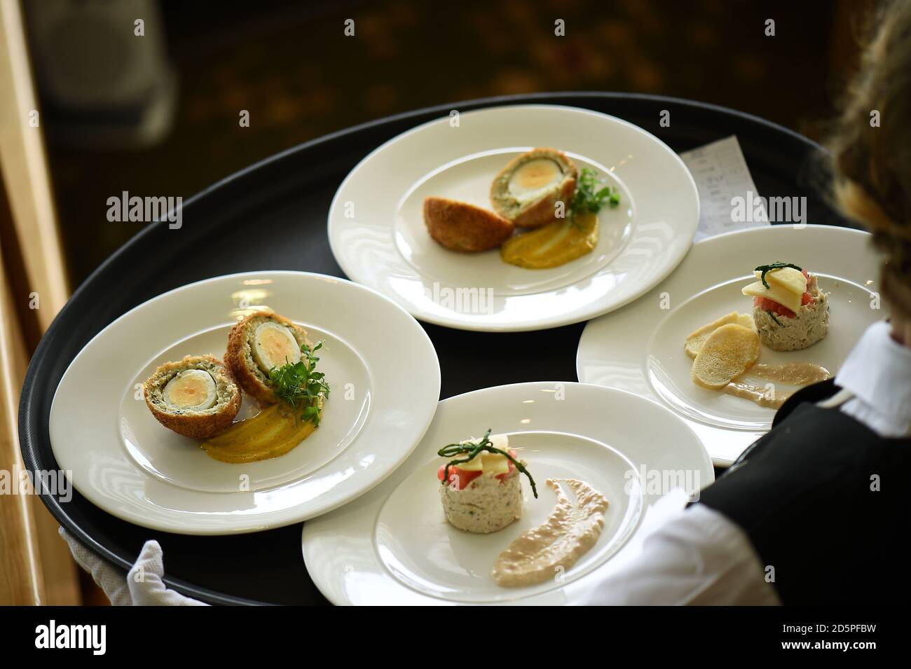 Detail of the food in the Panoramic Restaurant at Cheltenham Racecourse ...