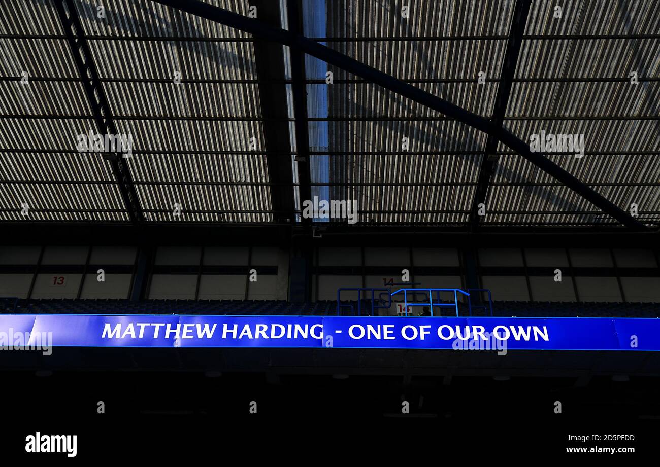 A sign commemorating Matthew Harding at Stamford Bridge Stock Photo - Alamy