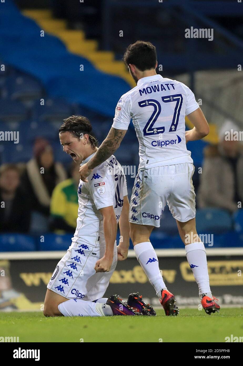 Leeds United's Marcus Antonsson celebrates scoring his teams first goal ...