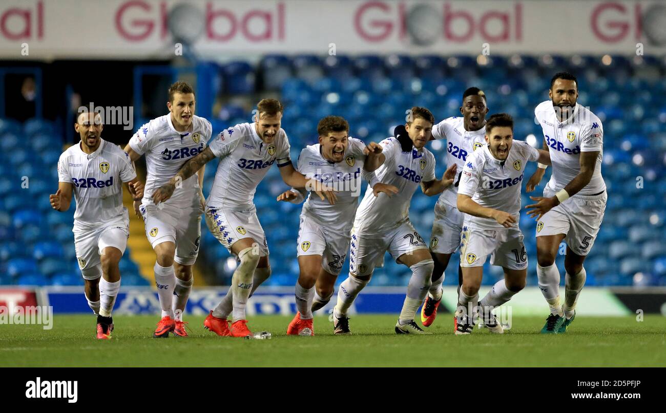 Leeds United celebrate winning on penalties Stock Photo - Alamy