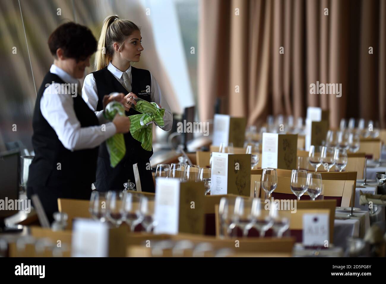 A general view of the Panoramic restaurant room set up before guests ...