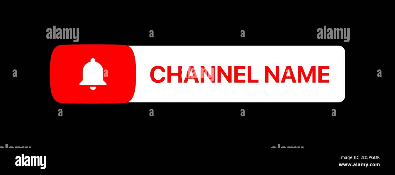 Youtube Channel Name Title With Subscribe Button. Social Media Vector ...