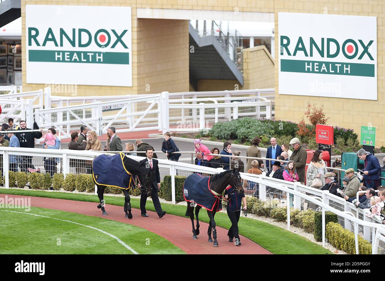 A general view of Randox Health branding in the parade ring Stock Photo ...