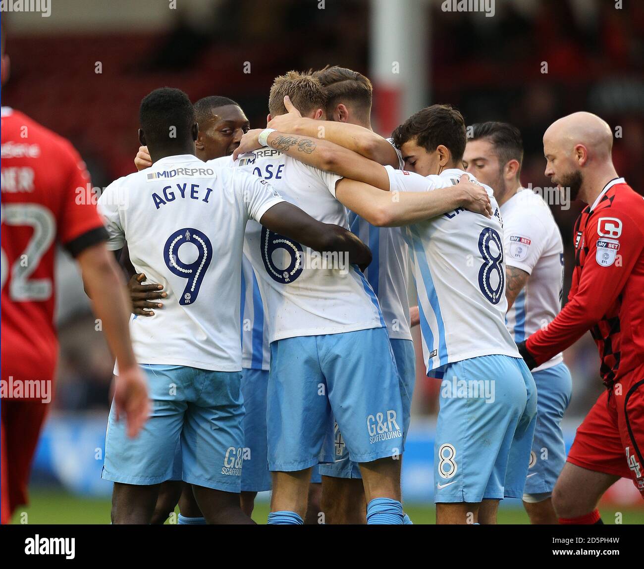 Coventry City's Andy Rose celebrates scoring against Walsall with his ...