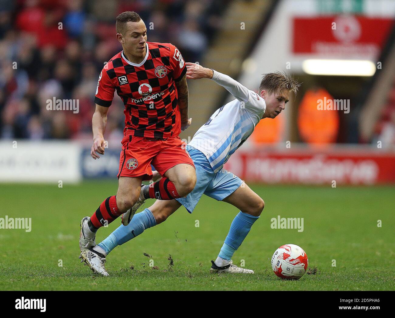 Walsall's Kieron Morris and Coventry City's Ben Stevenson battle for ...