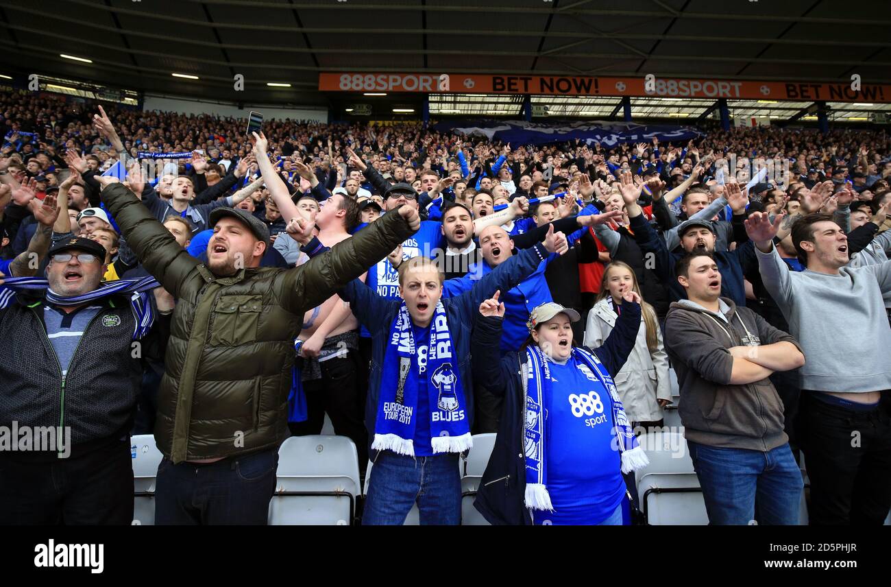 Birmingham city fans in stands st andrews hi-res stock photography and ...