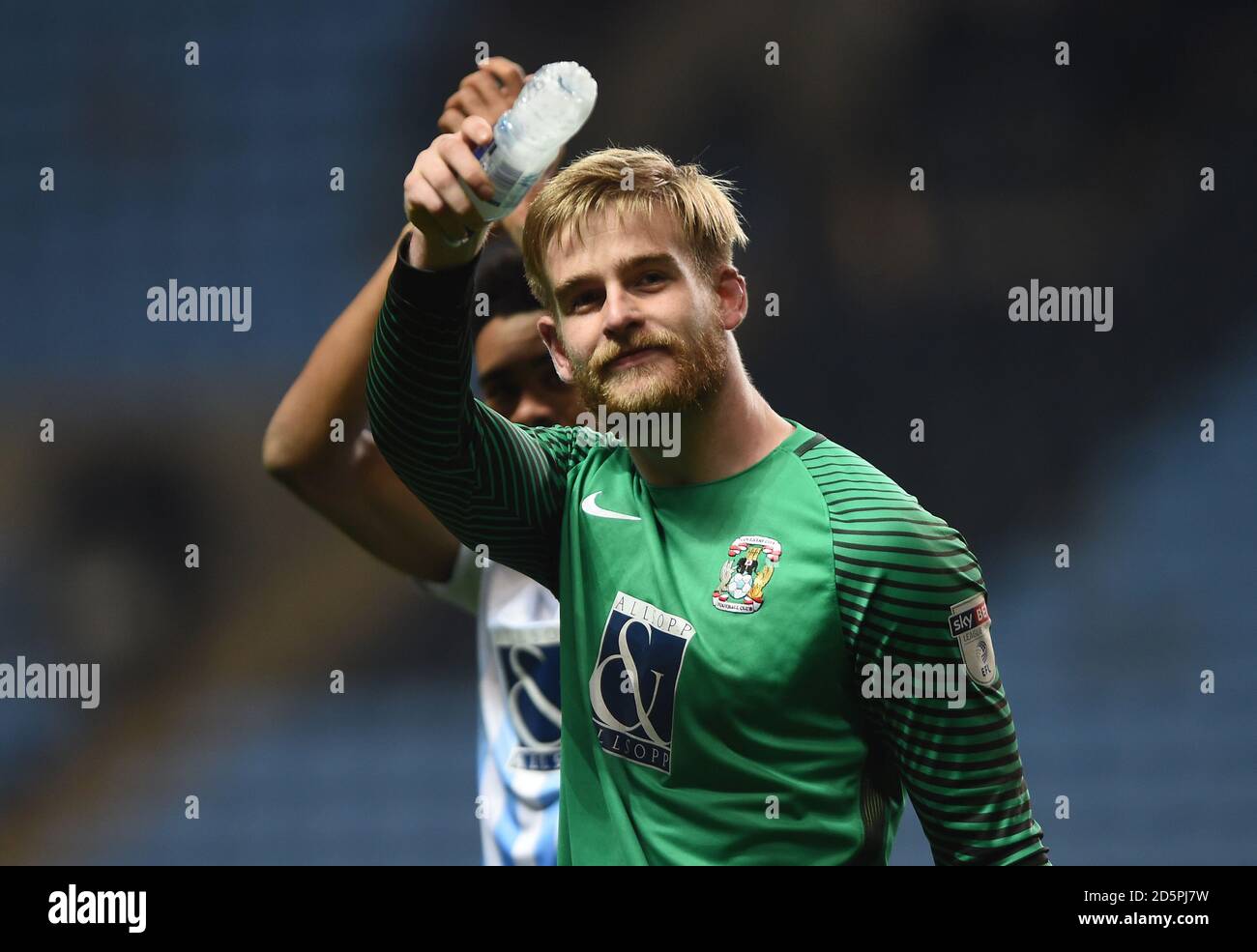 Coventry City man of the match Lee Burge acknowledges the fans at the ...