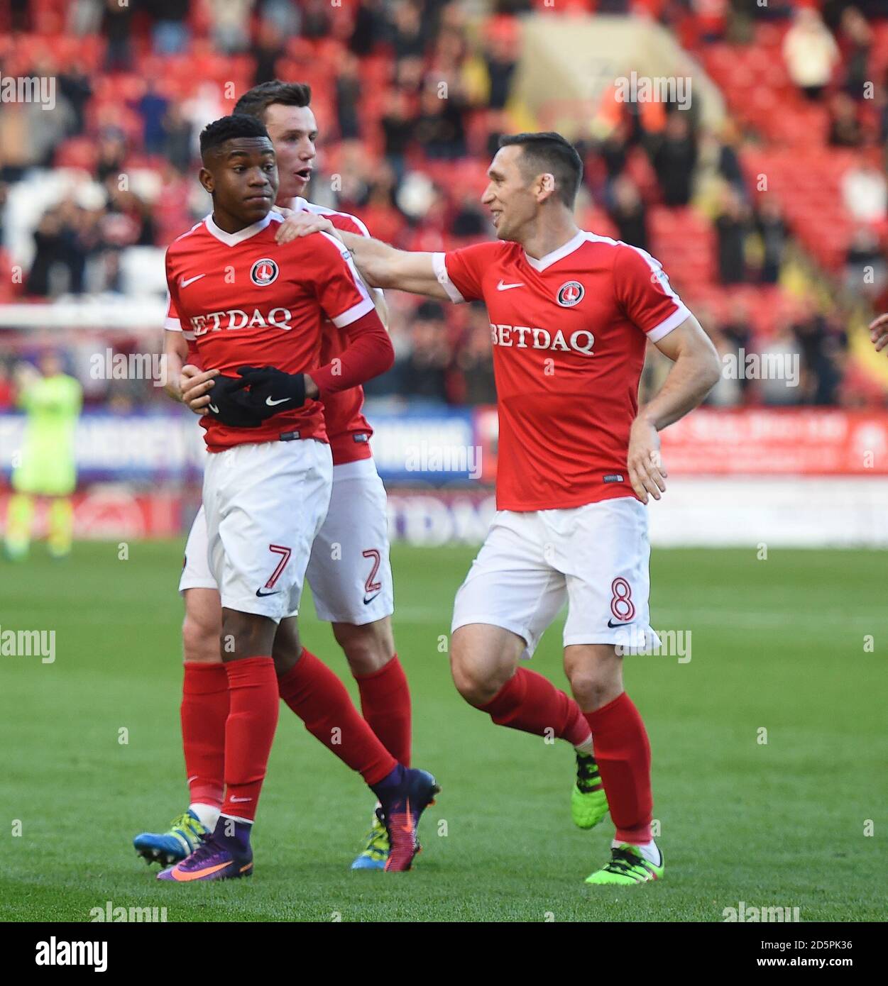 Charlton Athletic's Ademola Lookman celebrates scoring their first goal ...