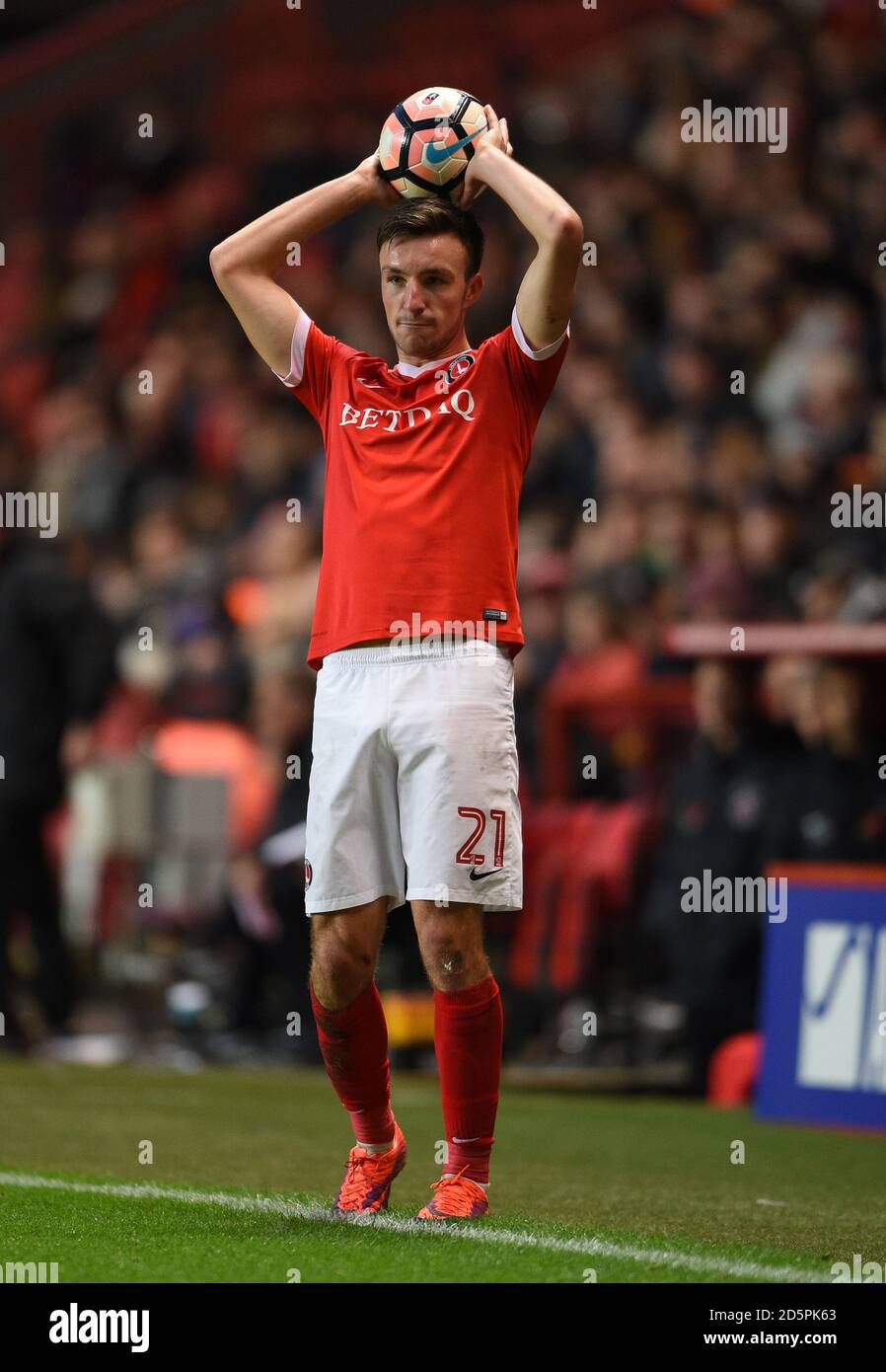 Charlton Athletic's Morgan Fox takes a throw in Stock Photo - Alamy