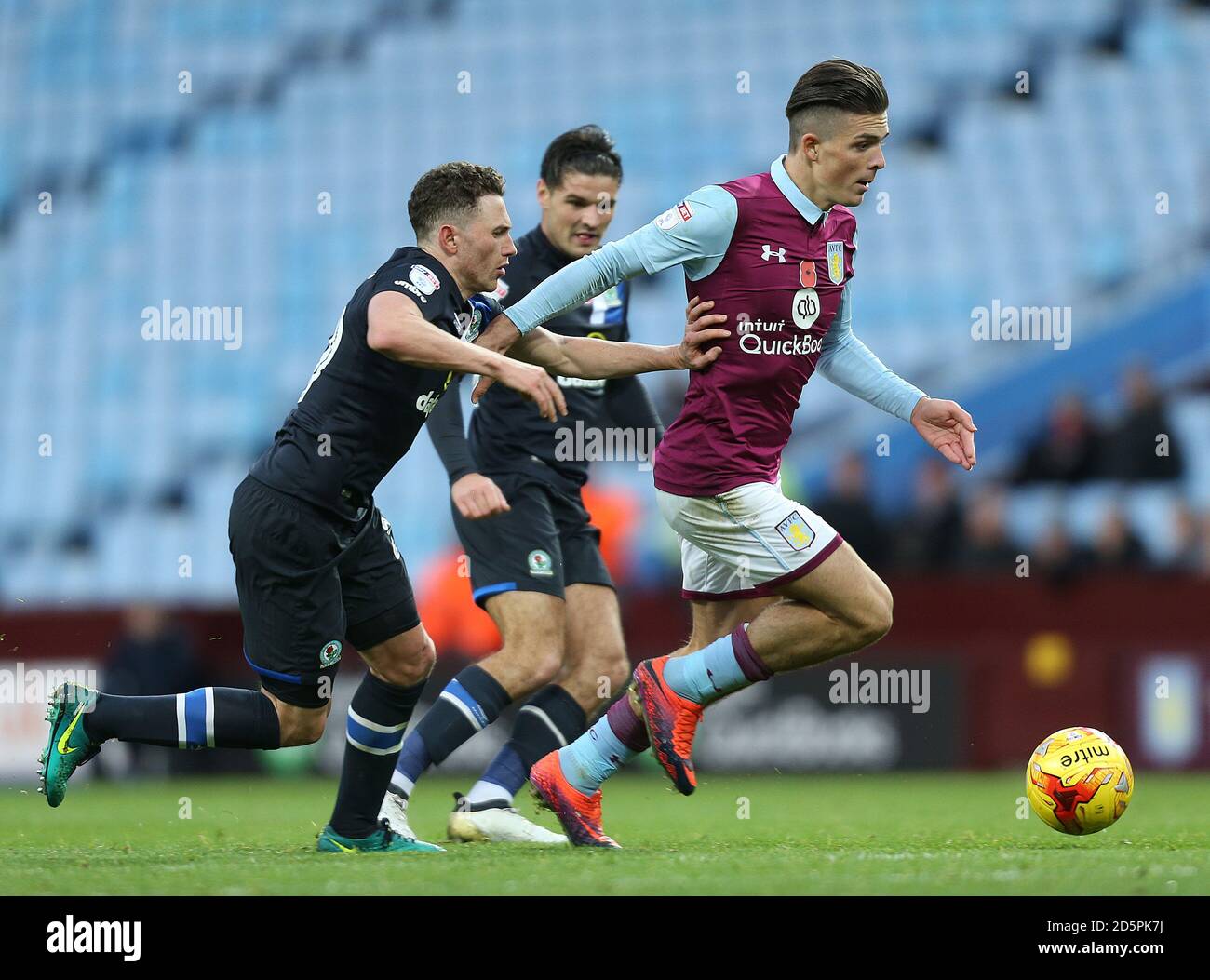 Aston Villa's Jack Grealish and Blackburn Rovers' Corry Evans Stock ...