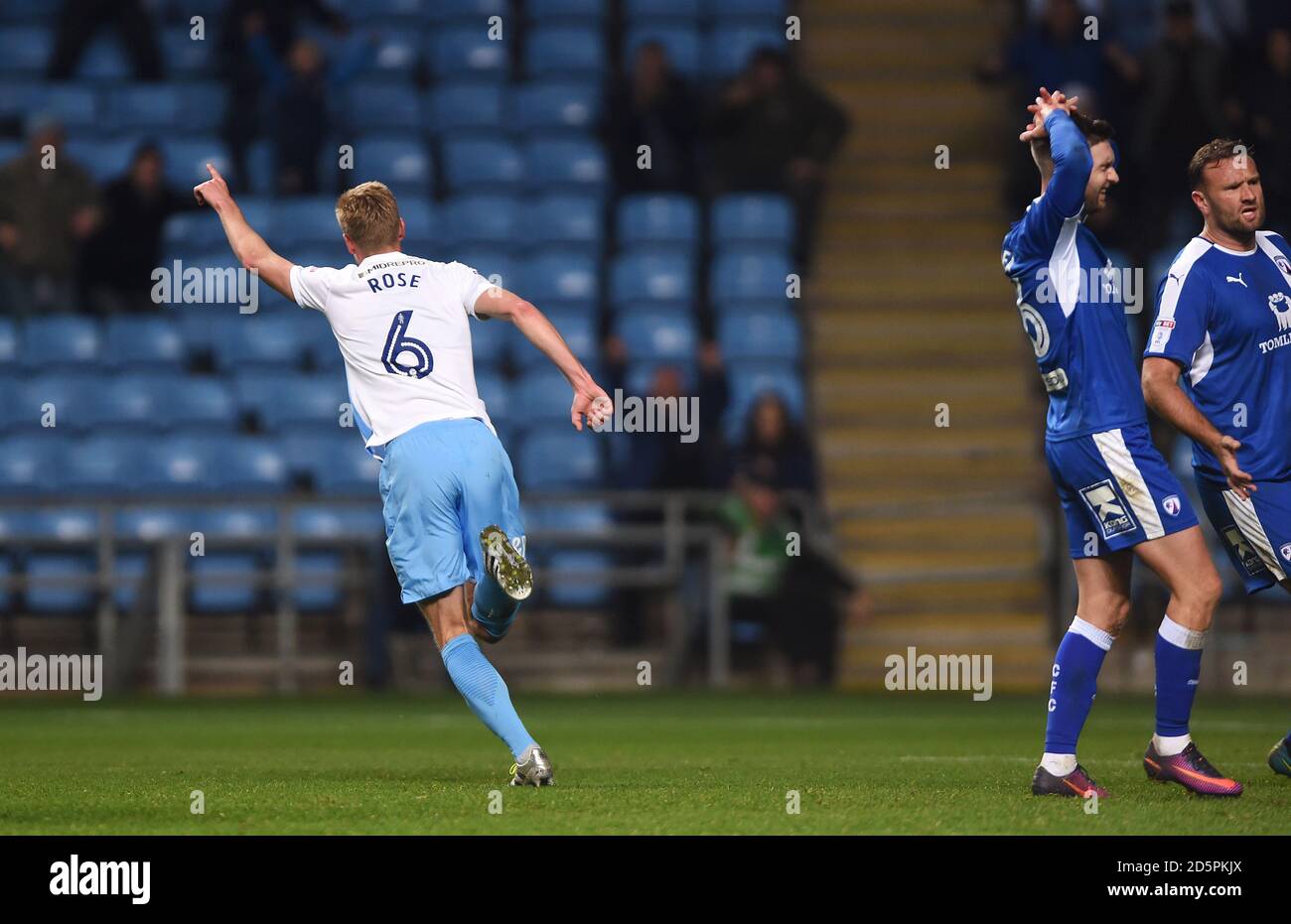 Coventry City's Andy Rose celebrates scoring his side's second goal ...