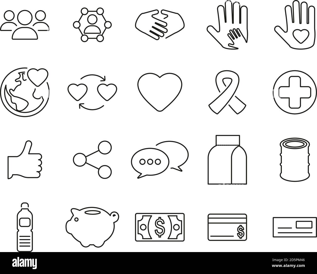 Charity money icon outline Stock Vector Images - Alamy