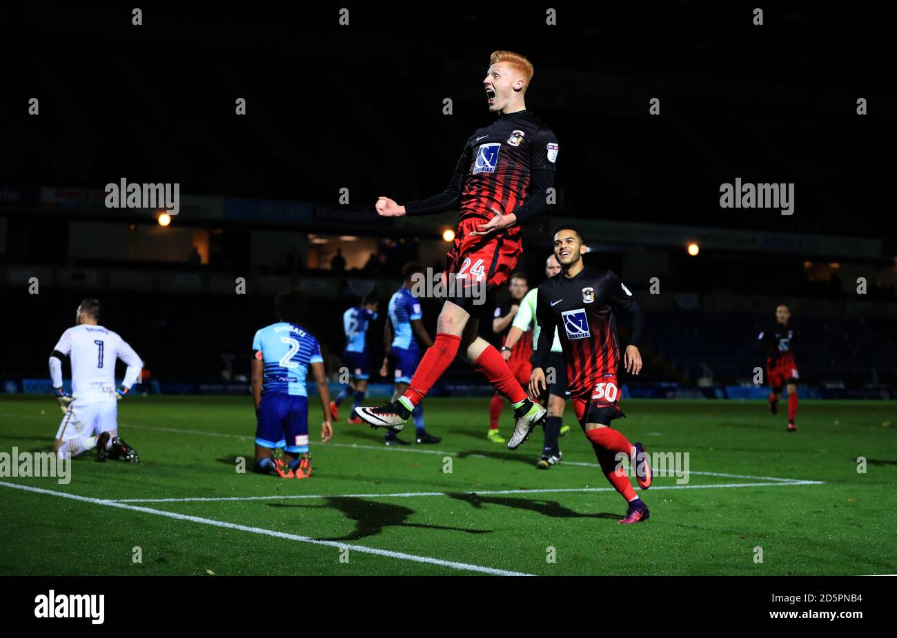 Coventry City's Ryan Haynes celebrates scoring his side's second goal ...