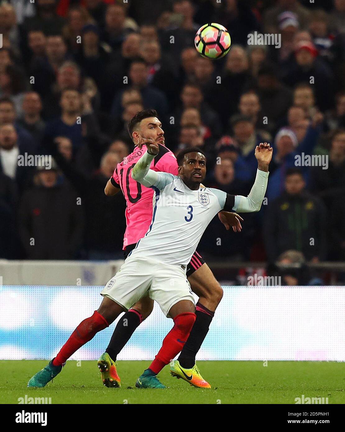 Scotland's Robert Snodgrass (left) and England's Danny Rose battle for ...