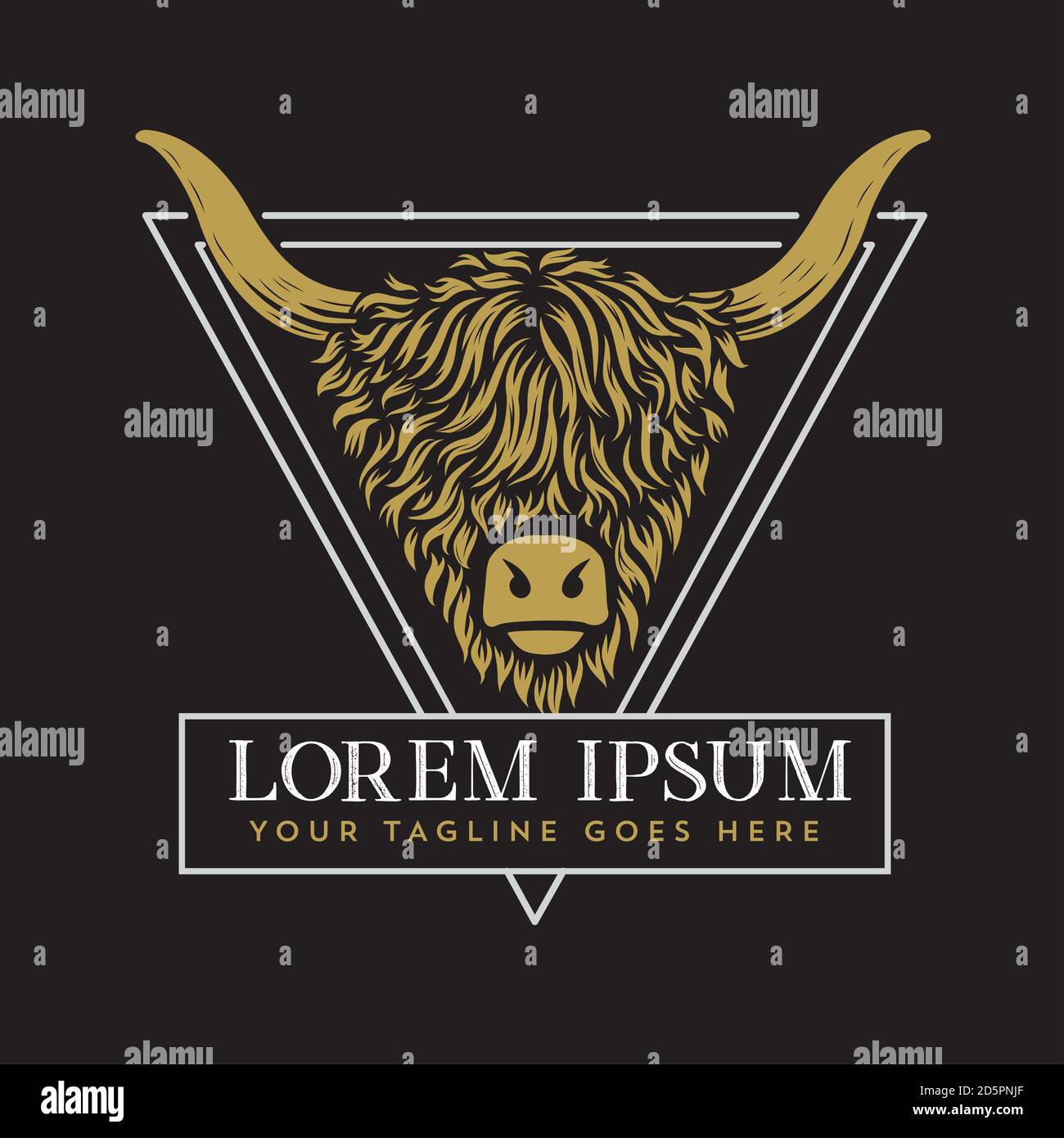 Highland cattle logo hi-res stock photography and images - Alamy