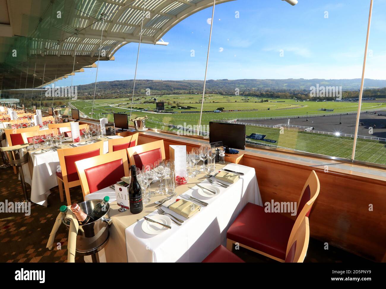 Table settings prior to service at The Panoramic Restaurant at ...
