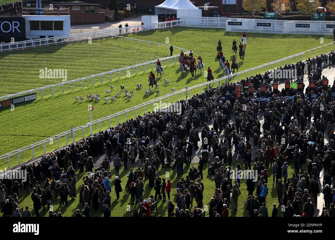 A hunt parade on the course during the Countryside Day of The Open at ...