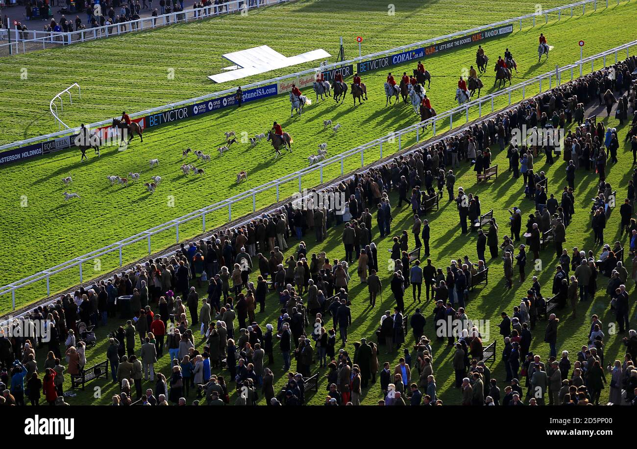 A hunt parade on the course during the Countryside Day of The Open at ...