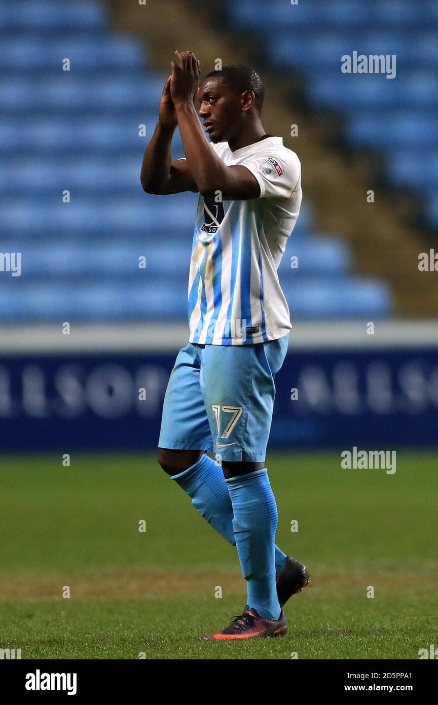 Coventry City's Marvin Sordell celebrates after the final whistle Stock ...