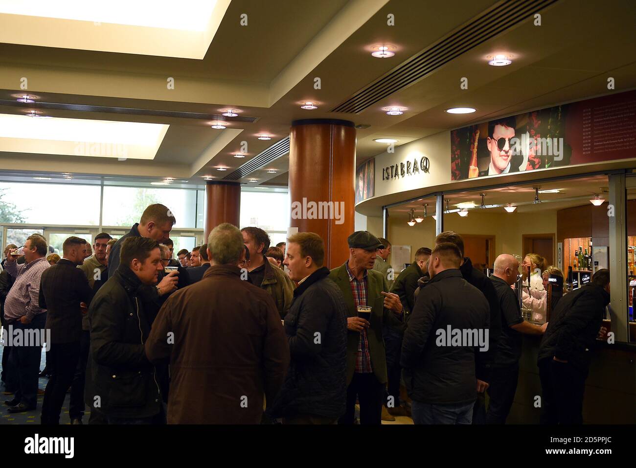 A general view of racegoers in the Istabraq bar at Cheltenham ...