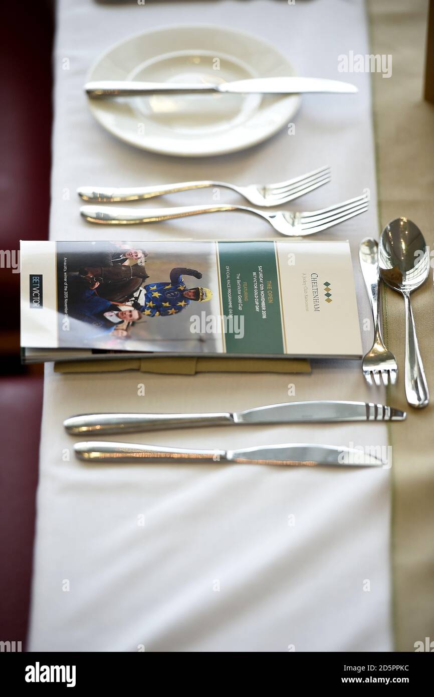 Detail of the table setup in the Panoramic Restaurant at Cheltenham ...
