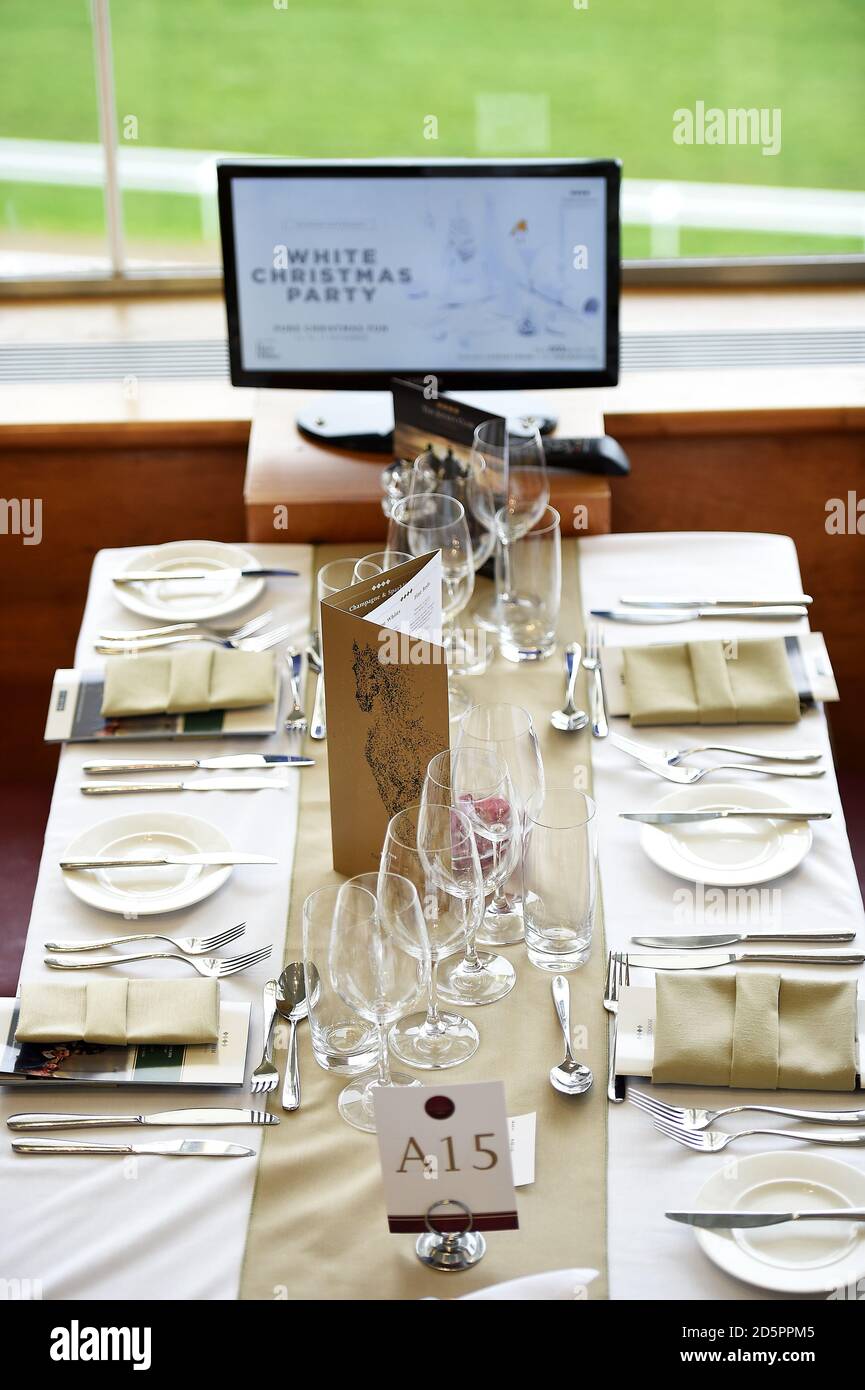Detail of the table setup in the Panoramic Restaurant at Cheltenham ...