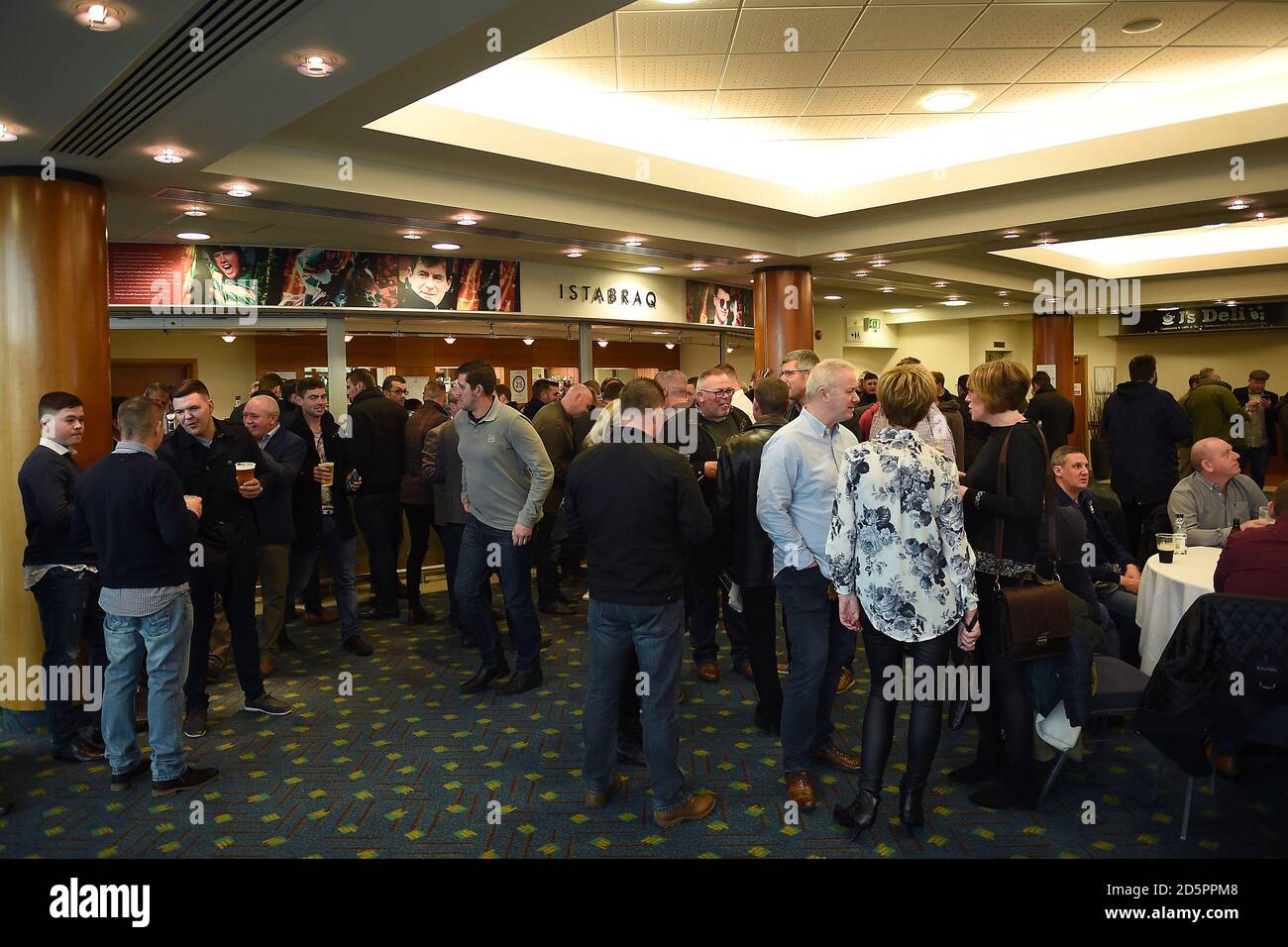 A general view of racegoers in the Istabraq bar at Cheltenham ...