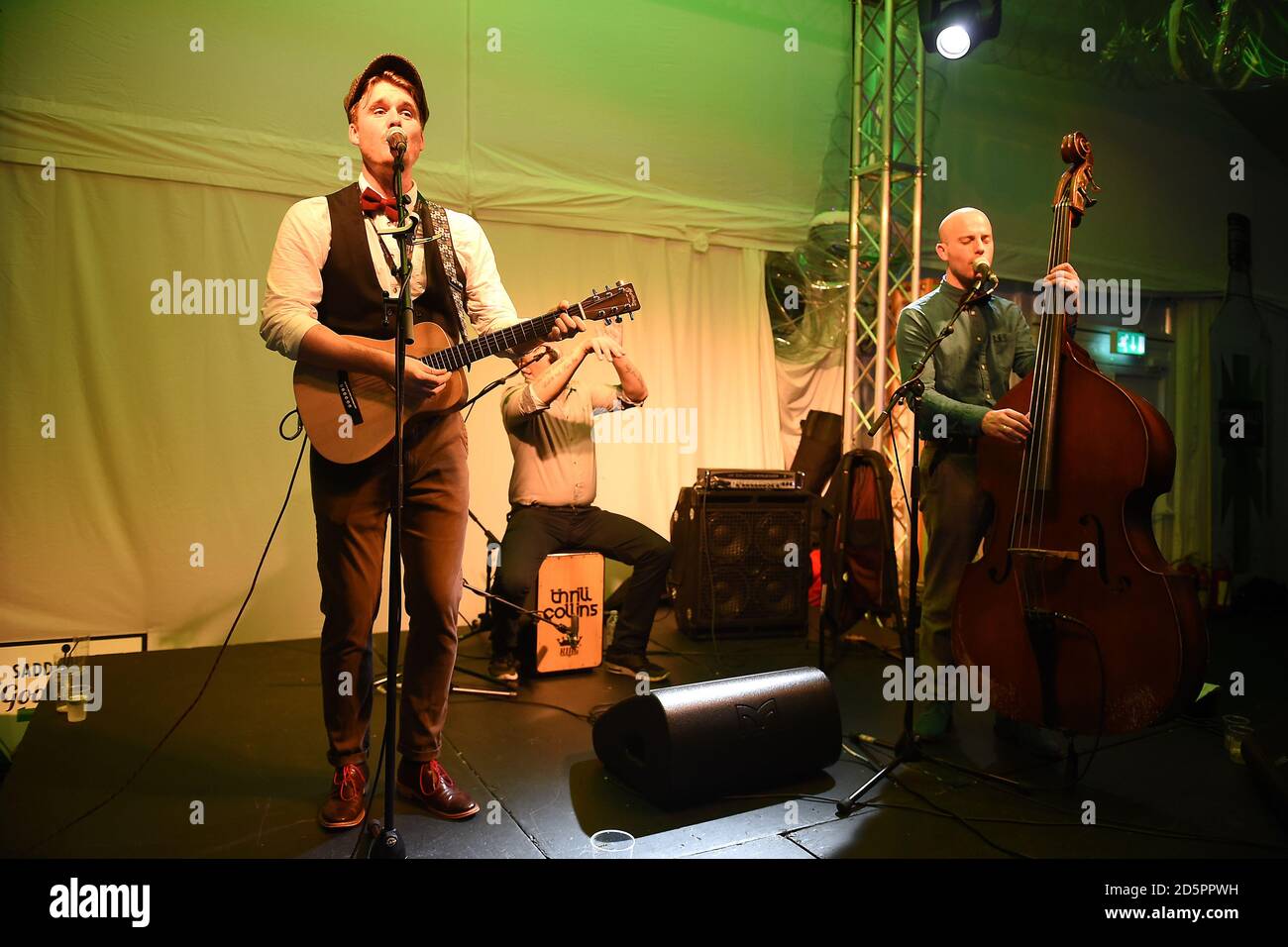 Thrill Collins play in the Final Flight bar at Cheltenham Racecourse ...