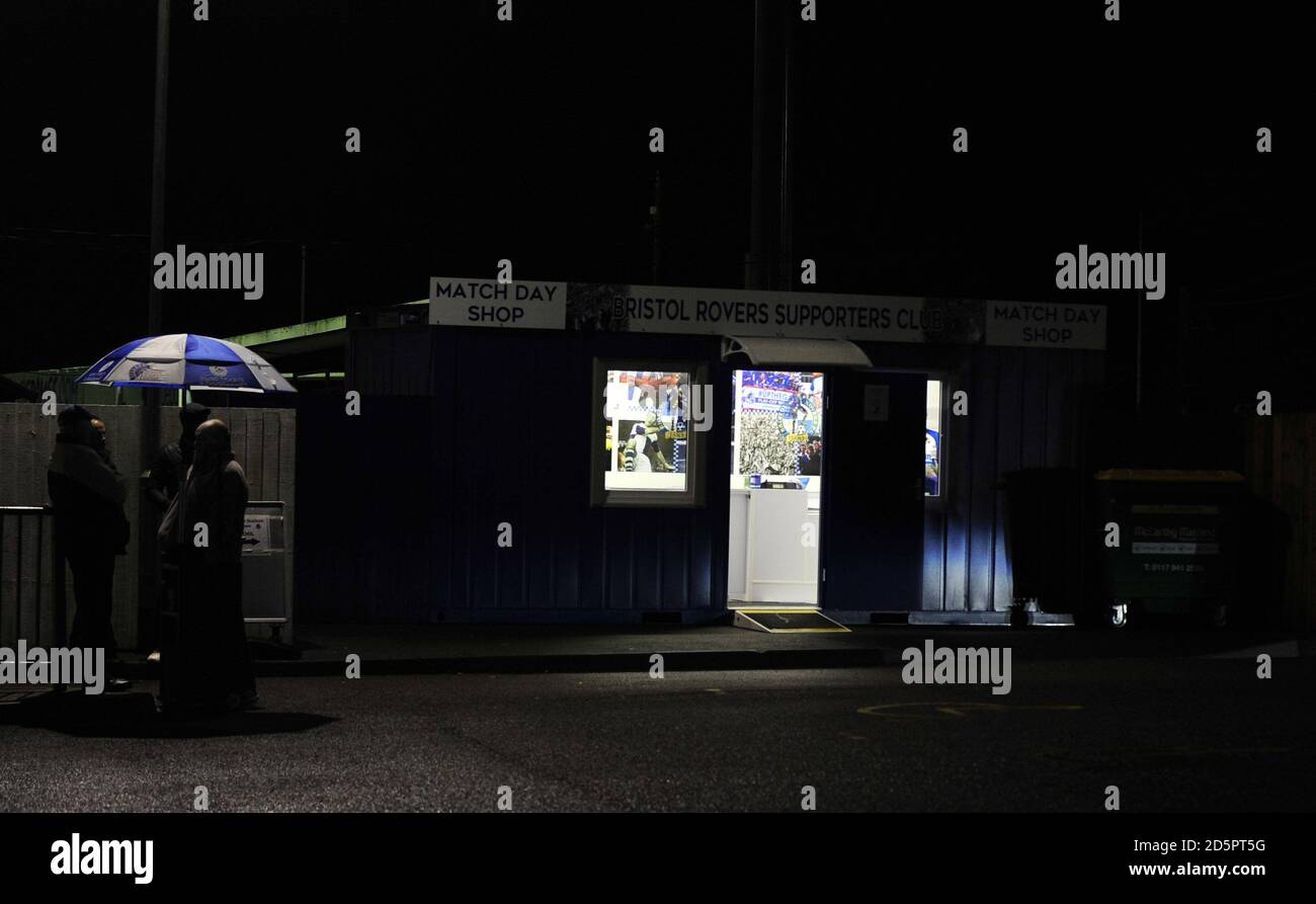 Bristol Rovers club shop at the Memorial Stadium Stock Photo - Alamy
