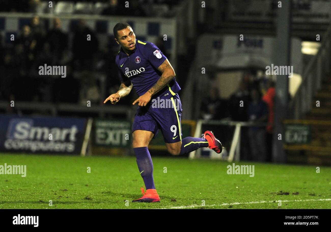 Charlton Athletic's Josh Magennis celebrates his goal to make it 2-0 ...