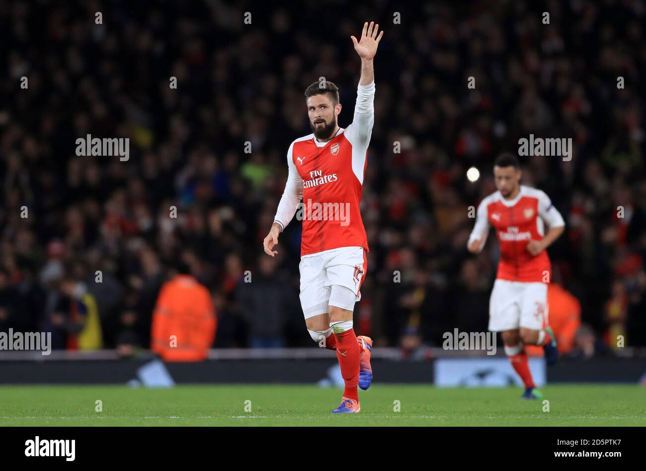Arsenal's Olivier Giroud celebrates scoring his side's first goal of ...