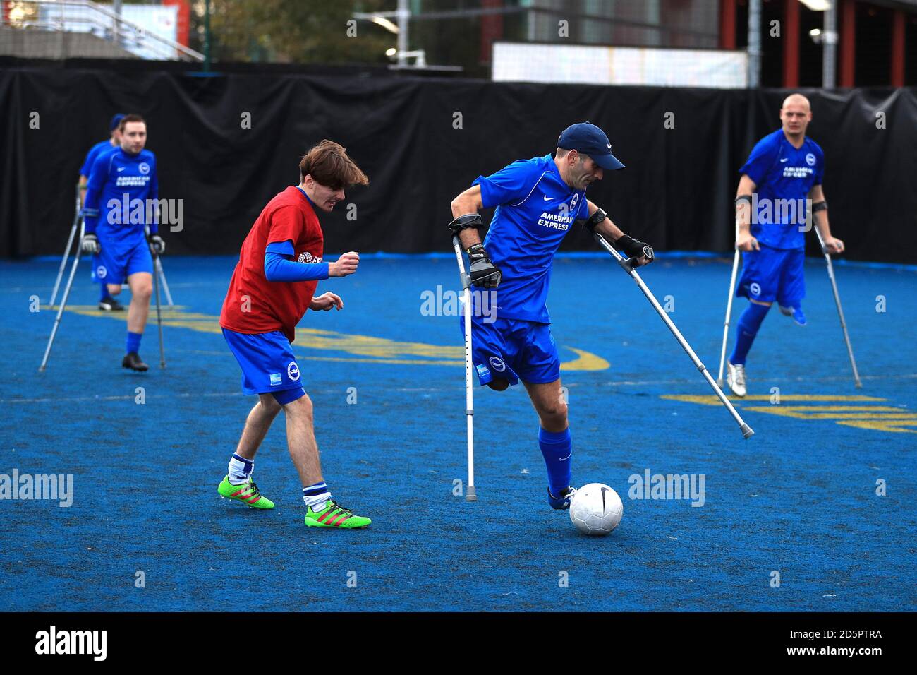 Action during the football demonstration at the Power League during the ...