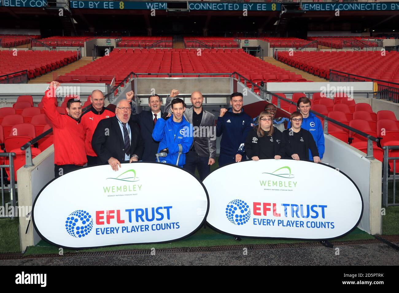Pitchside photocall with Lord Harris, Mike Evans, Danny Mills, Penny ...