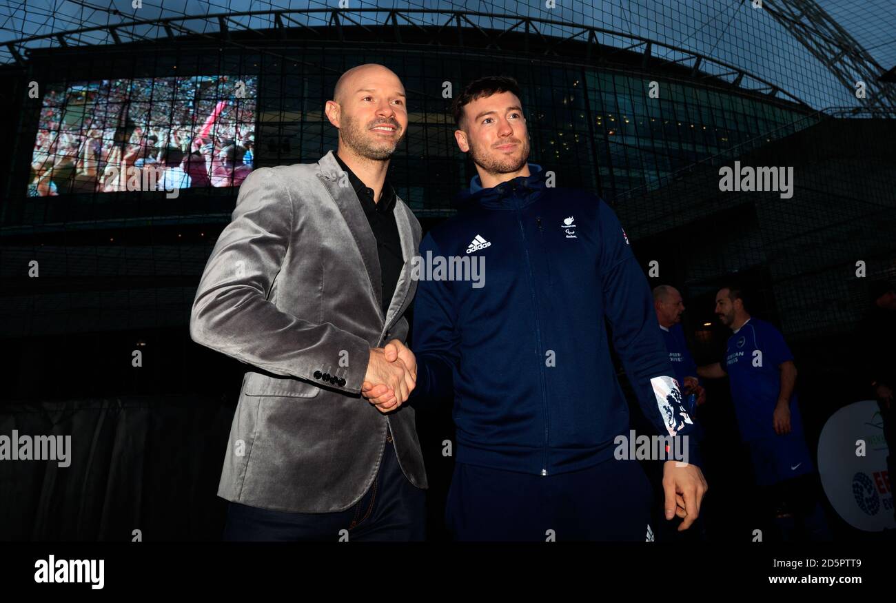 Former footballer and tv pundit Danny Mills, (left) and Jack Rutter ...