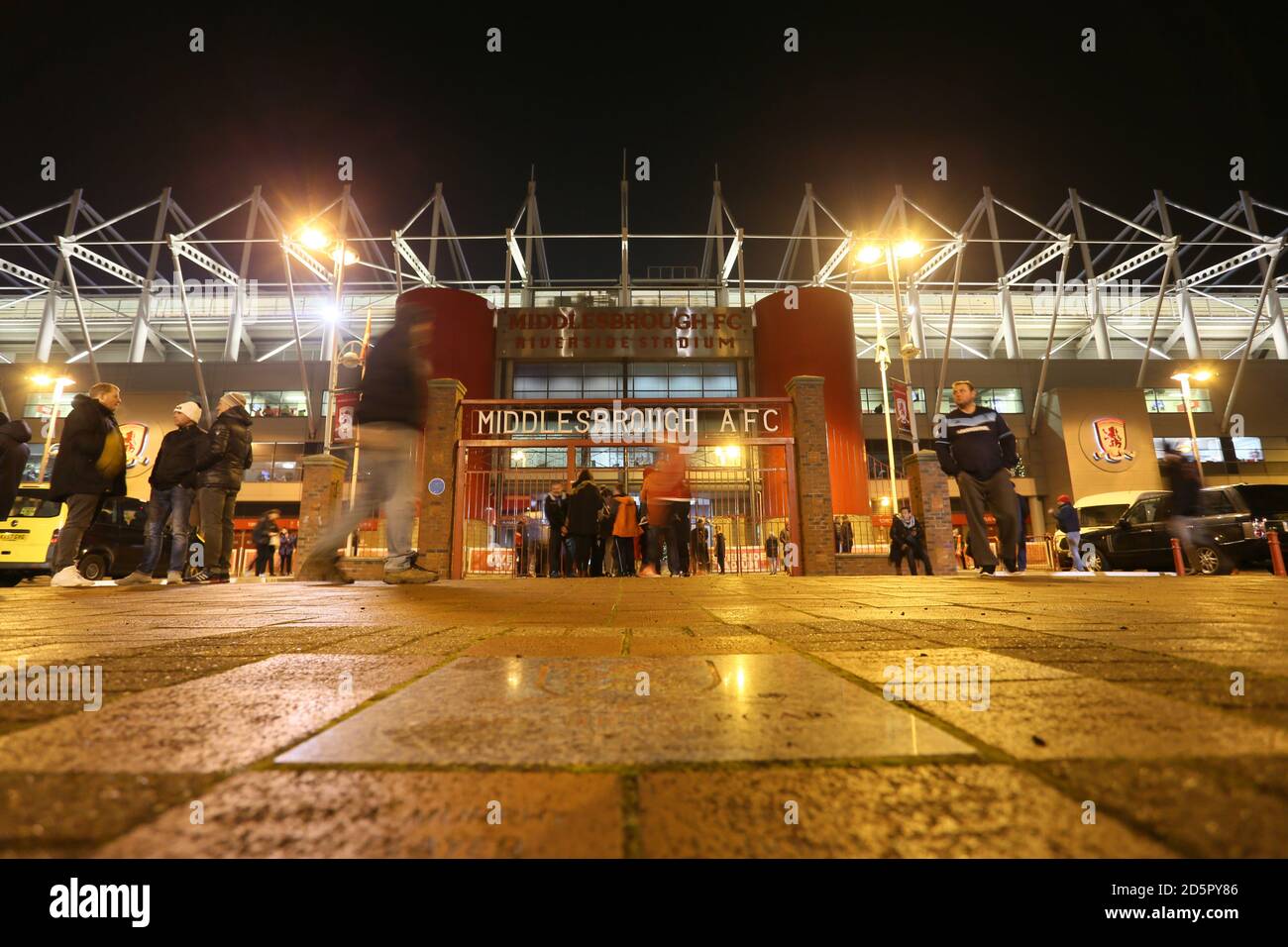 Fans gather outside Middlesbrough's Riverside Stadium Stock Photo - Alamy